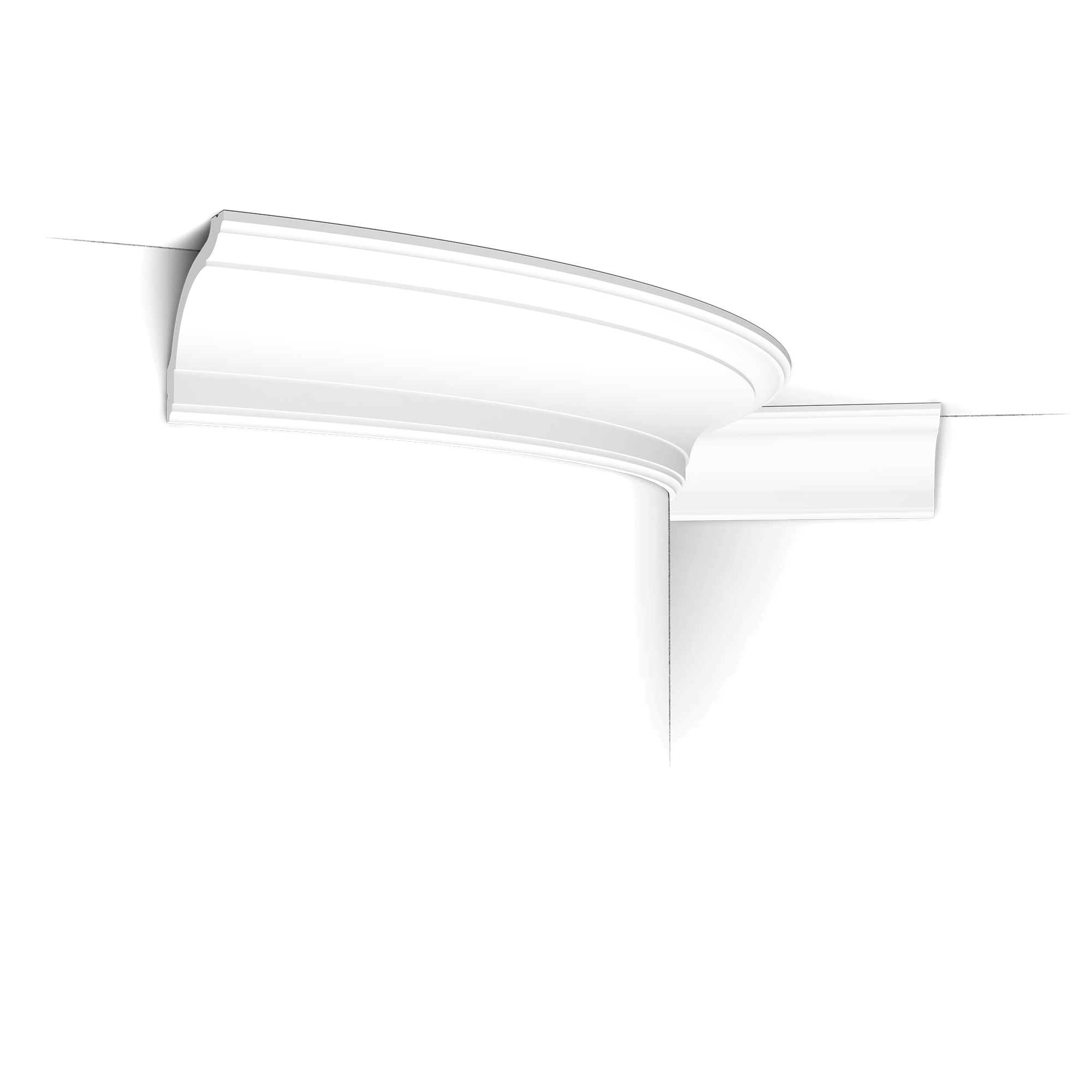 Flexible cornice CX127 in white made of plastic | Easy adhesive instal