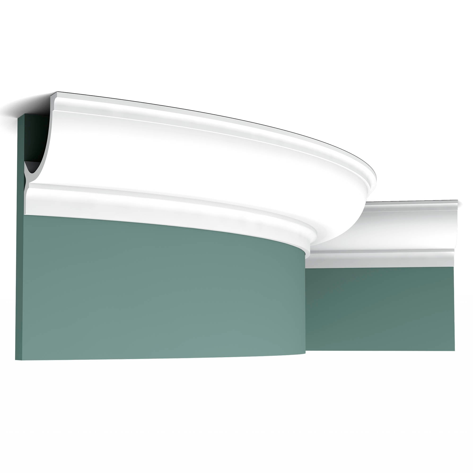 Flexible cornice C902F white | 103 x 103 x 2000 mm made of plastic | C