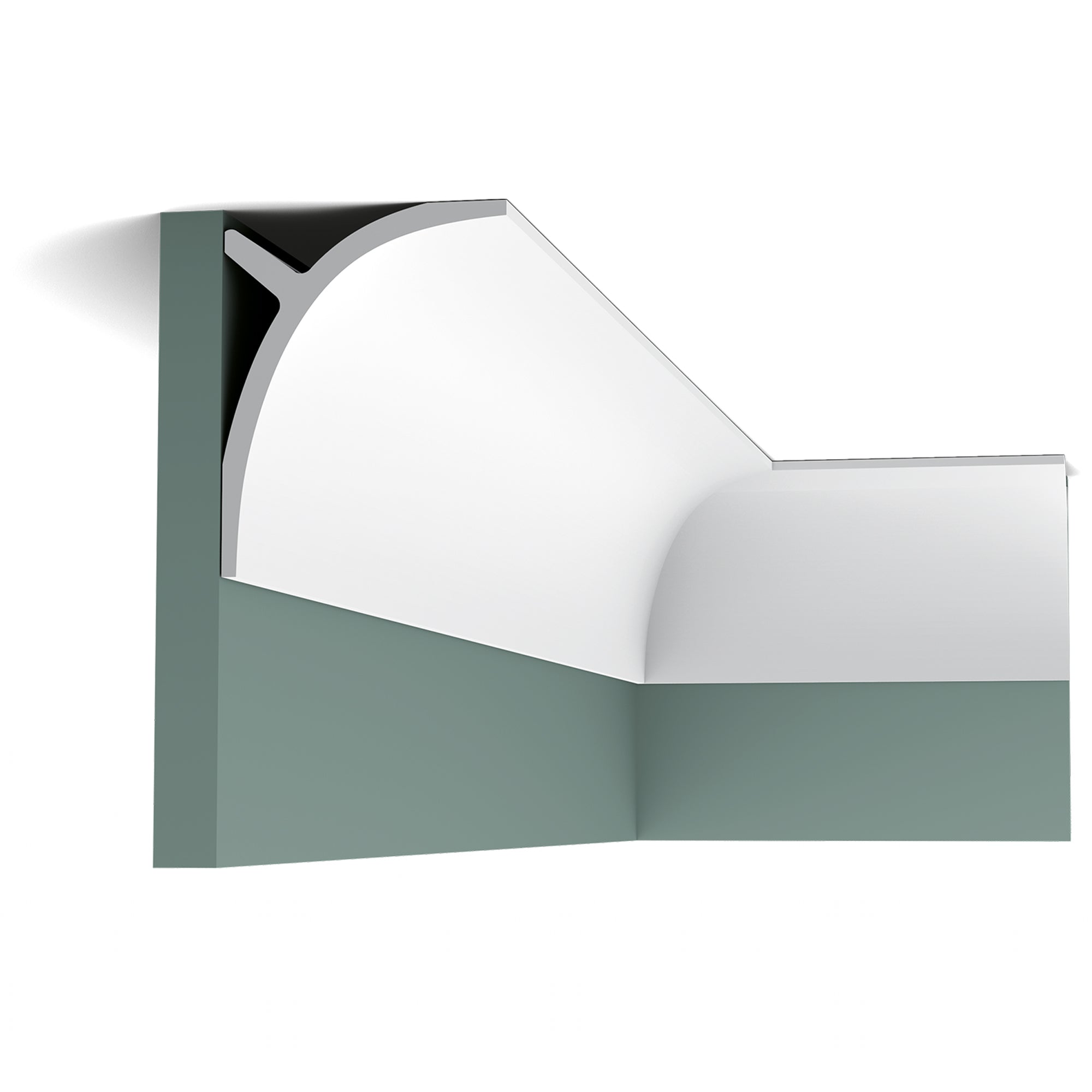 C991 cornice in white | 14 x 11 x 200 cm made of plastic | Modern ceil