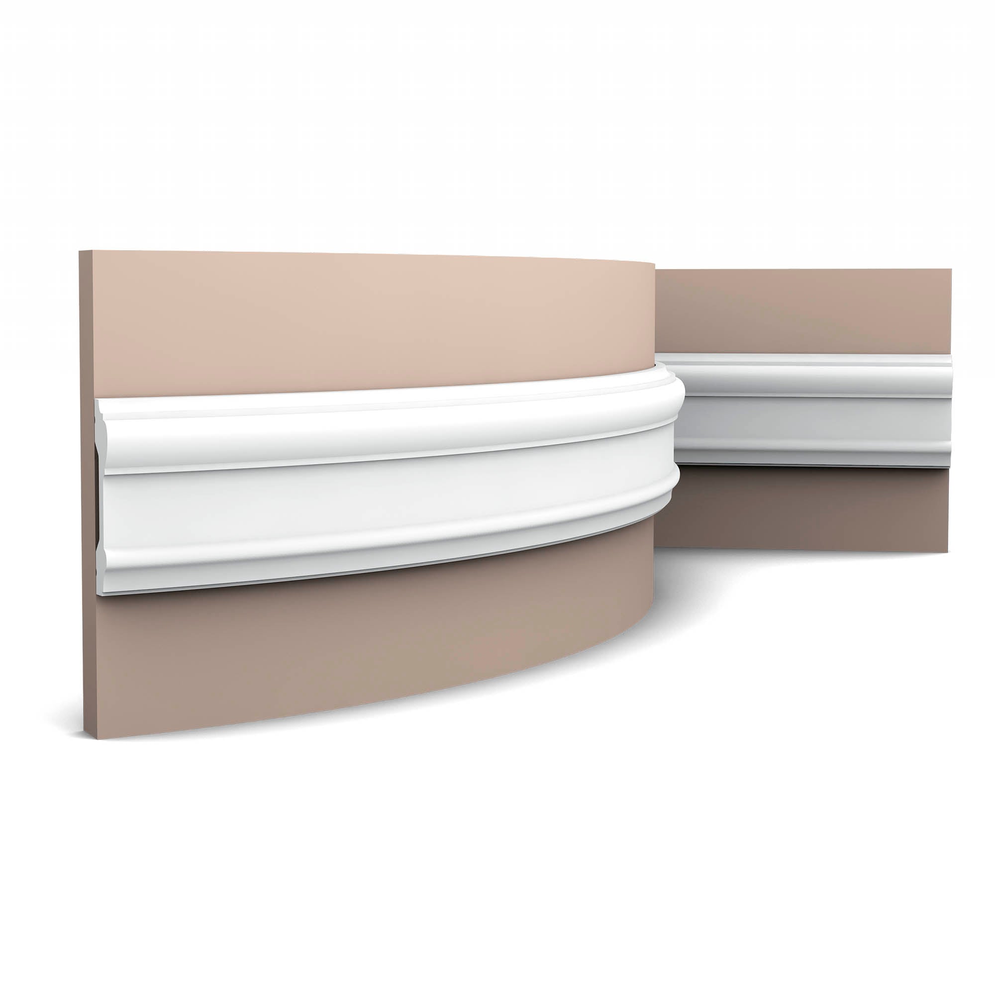 Flexible wall strip P9010F in white made of plastic | Easy adhesive in